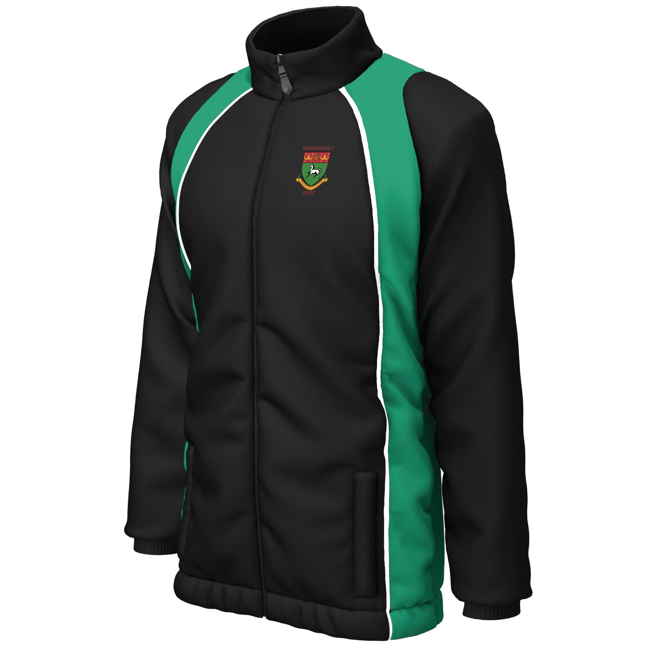 Newmarket RUFC - Elite Showerproof Jacket - Black / Emerald Green - Kit ...